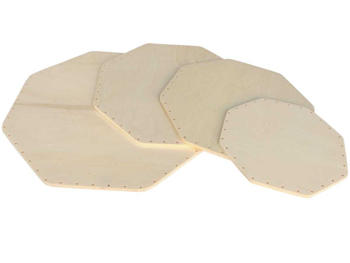 Flechtböden Achteck mit und ohne Bohrlöcher